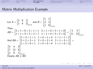 Linear Algebra first lecture - Introduction to matrices, types and ...