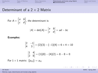 Linear Algebra first lecture - Introduction to matrices, types and ...
