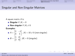 Linear Algebra first lecture - Introduction to matrices, types and ...