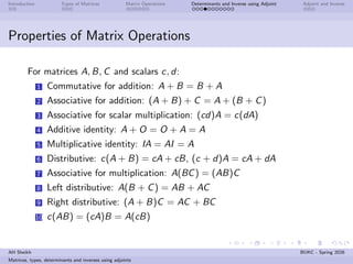 Linear Algebra first lecture - Introduction to matrices, types and ...