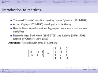 Linear Algebra first lecture - Introduction to matrices, types and ...