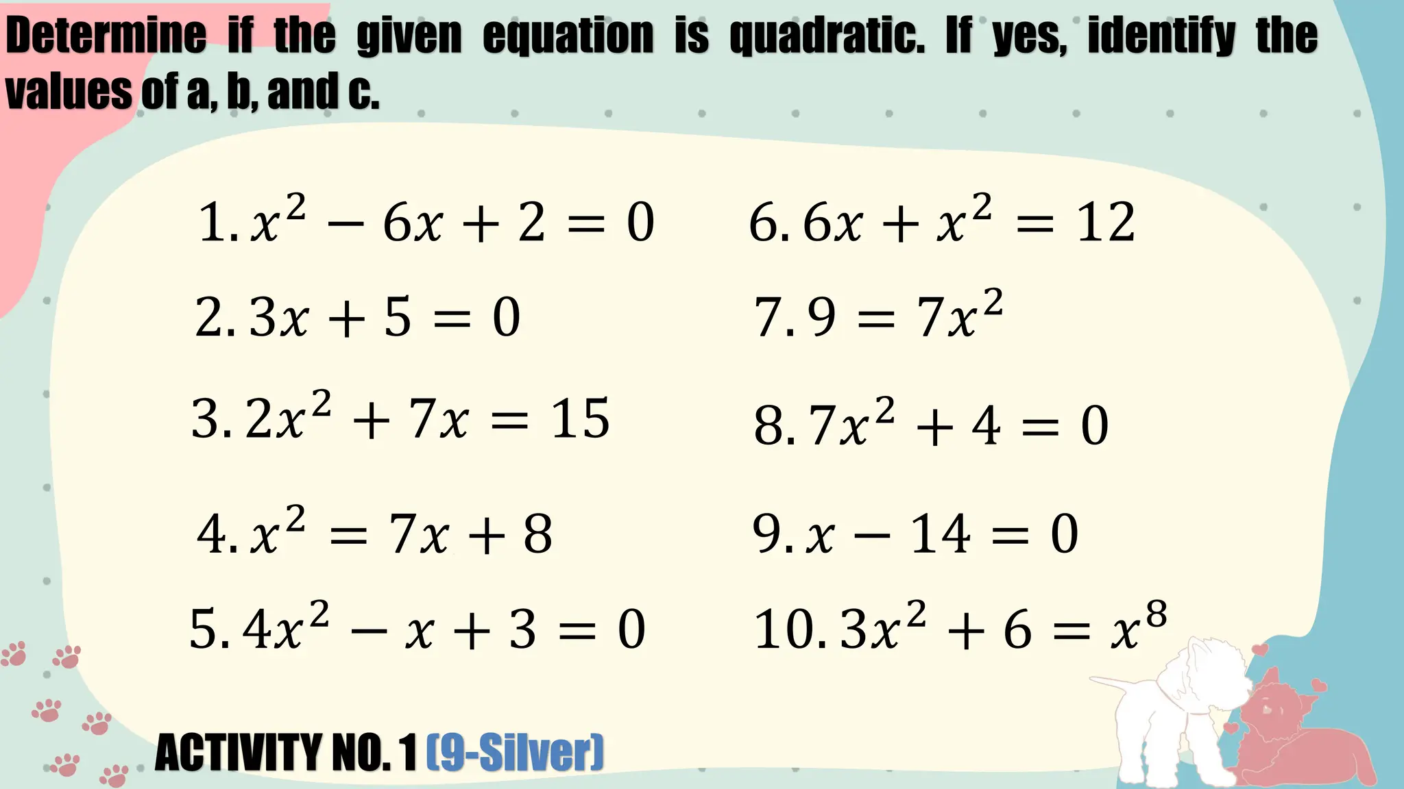 Illustrating Quadratic Equation | PPTX