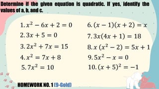 Illustrating Quadratic Equation | PPTX