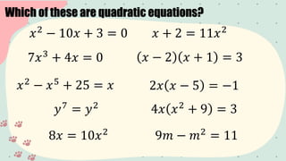 Illustrating Quadratic Equation | PPTX