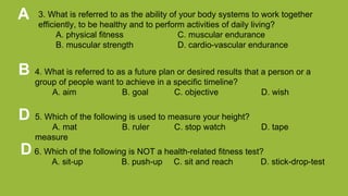 Physical Activity and Physical Fitness Test | PPTX