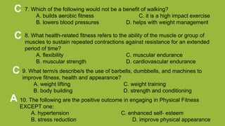 Physical Activity and Physical Fitness Test | PPTX