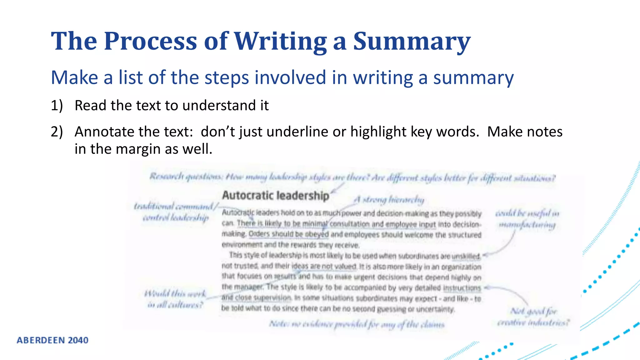 Week 1 lesson 4 summary writing | PPTX