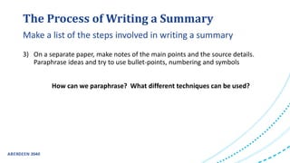 Week 1 lesson 4 summary writing | PPTX