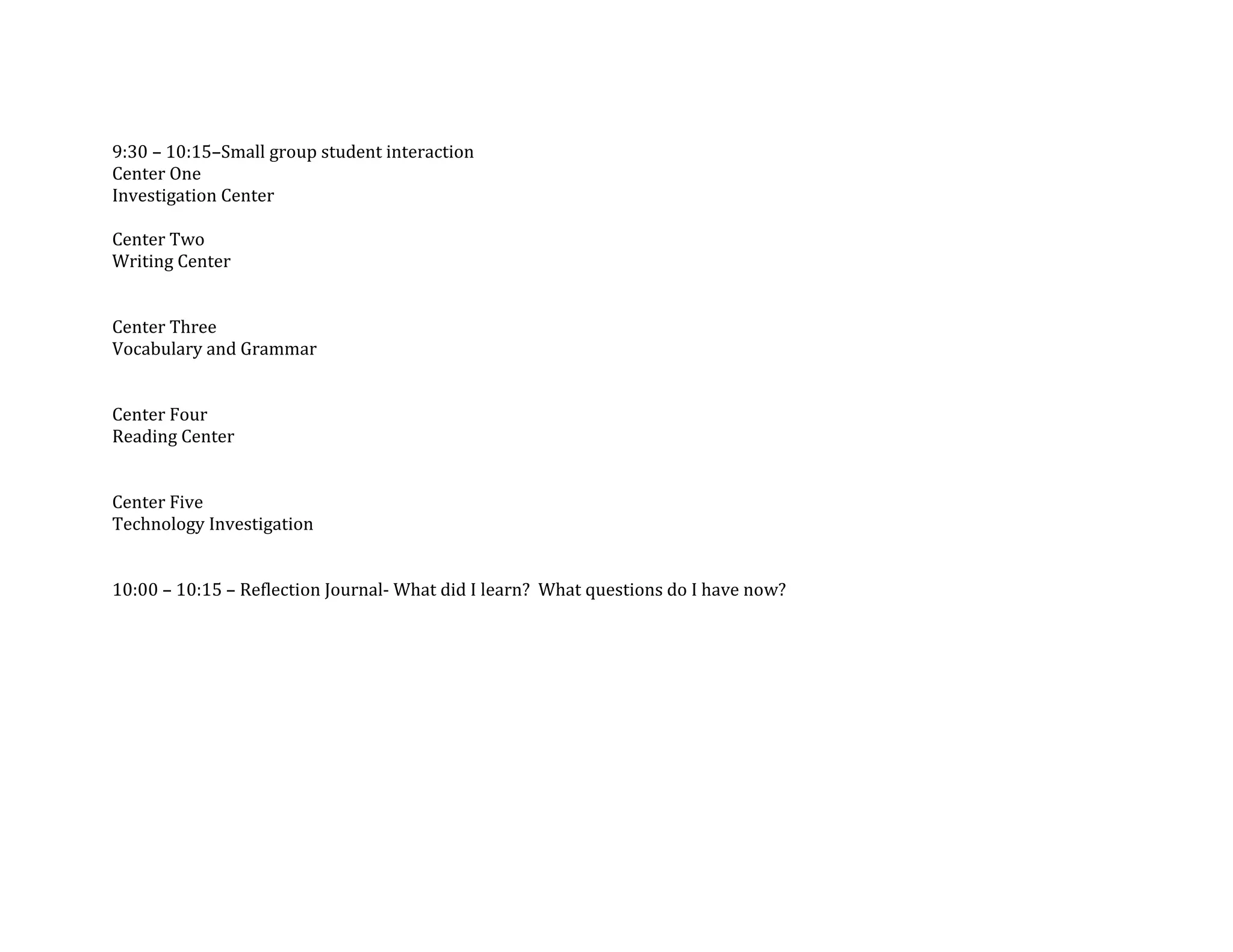 Week 1 lesson plans pyp | DOCX