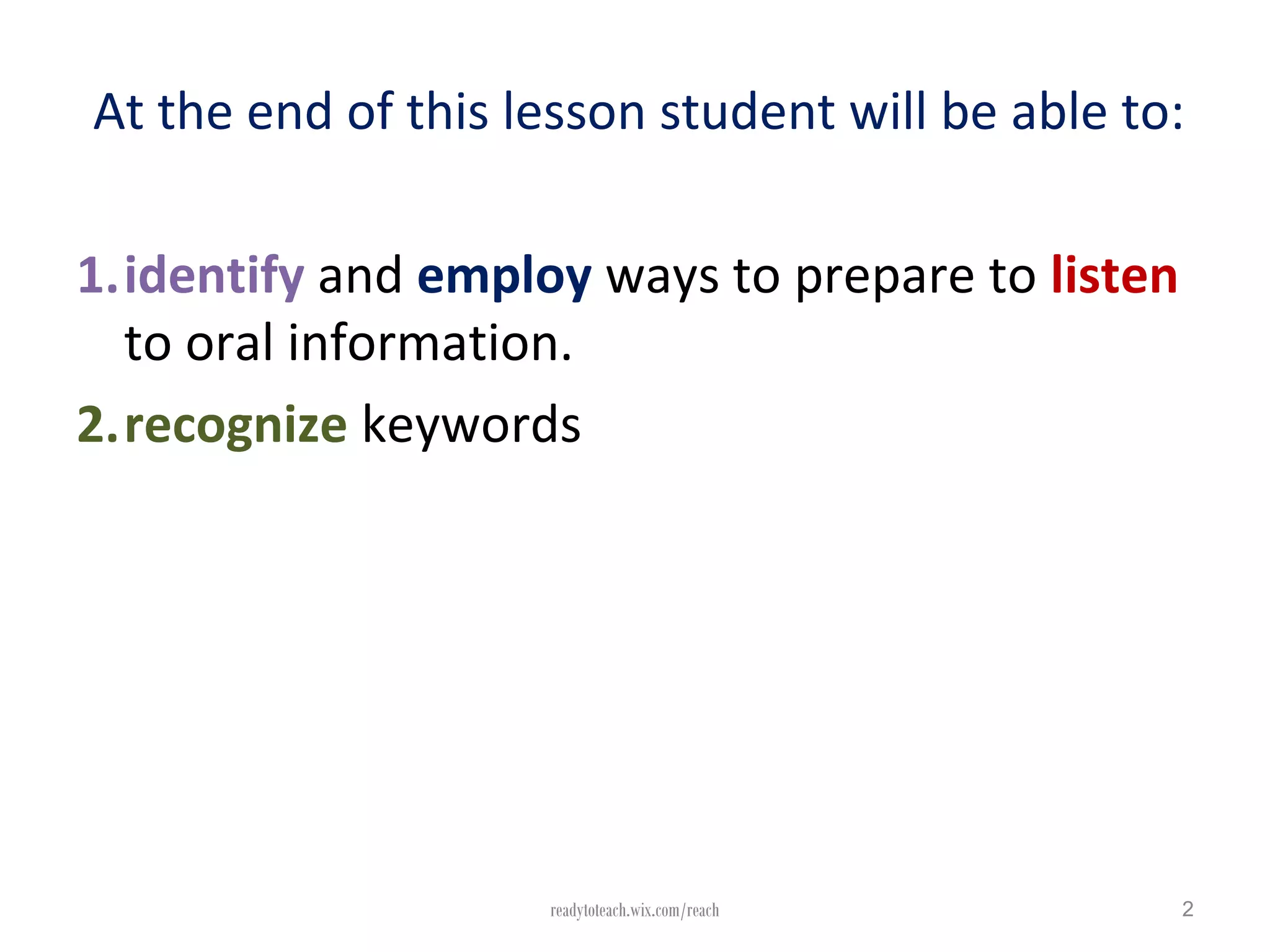 Introduction to Listening Skill | PPT