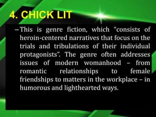 Week 1 no. 4 fiction vs. non fiction & 21st Century Literary Genres | PPTX