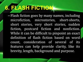Week 1 no. 4 fiction vs. non fiction & 21st Century Literary Genres | PPTX