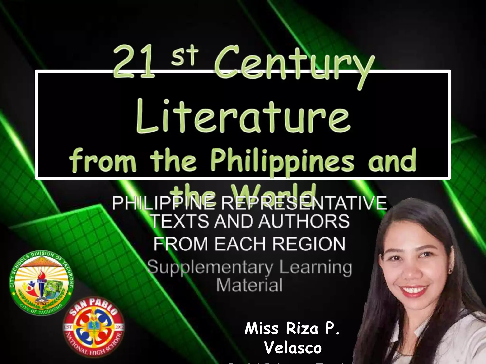 Week 1 no. 3 philippine representative texts and authors from each ...