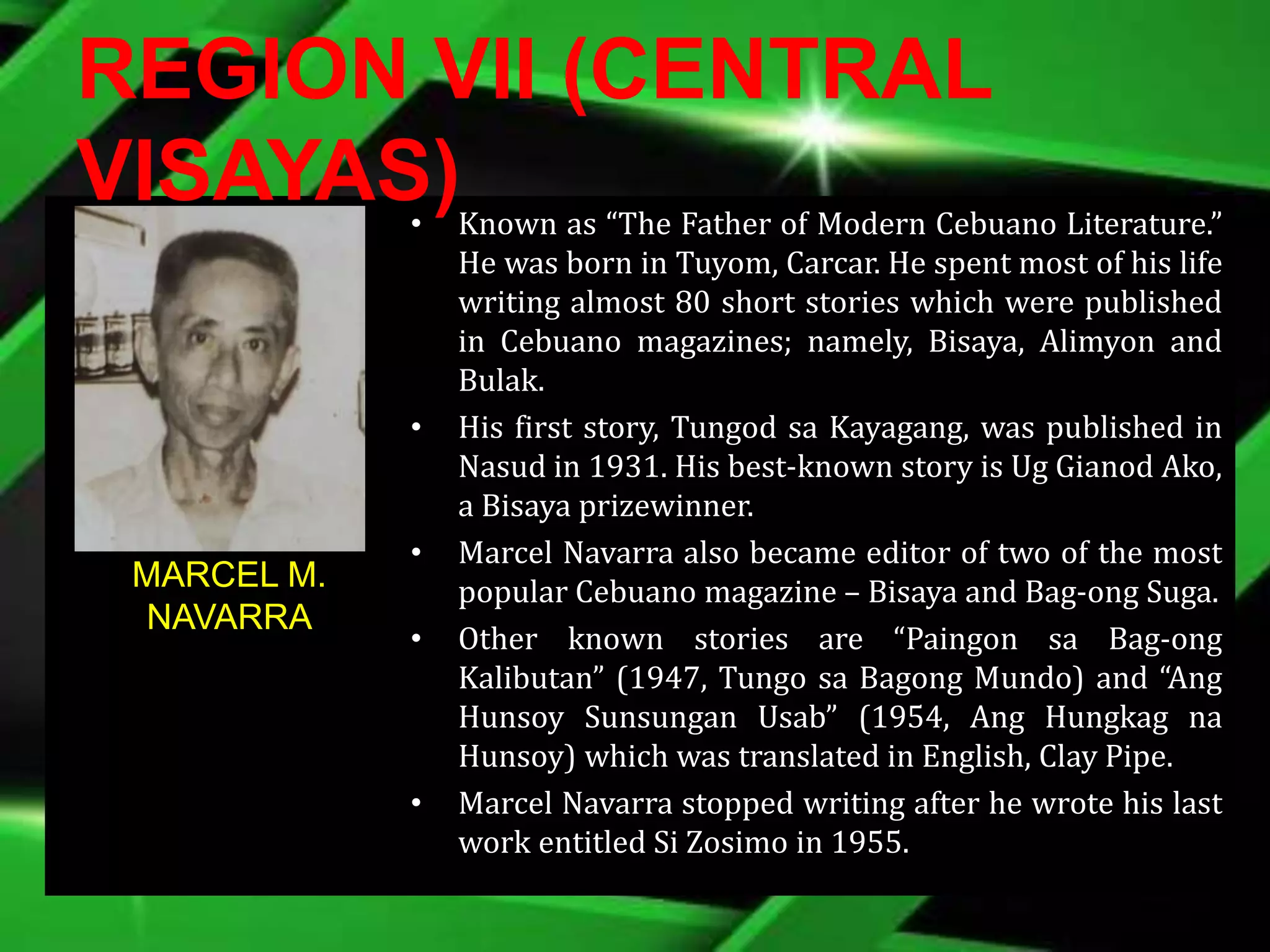 Week 1 no. 3 philippine representative texts and authors from each ...