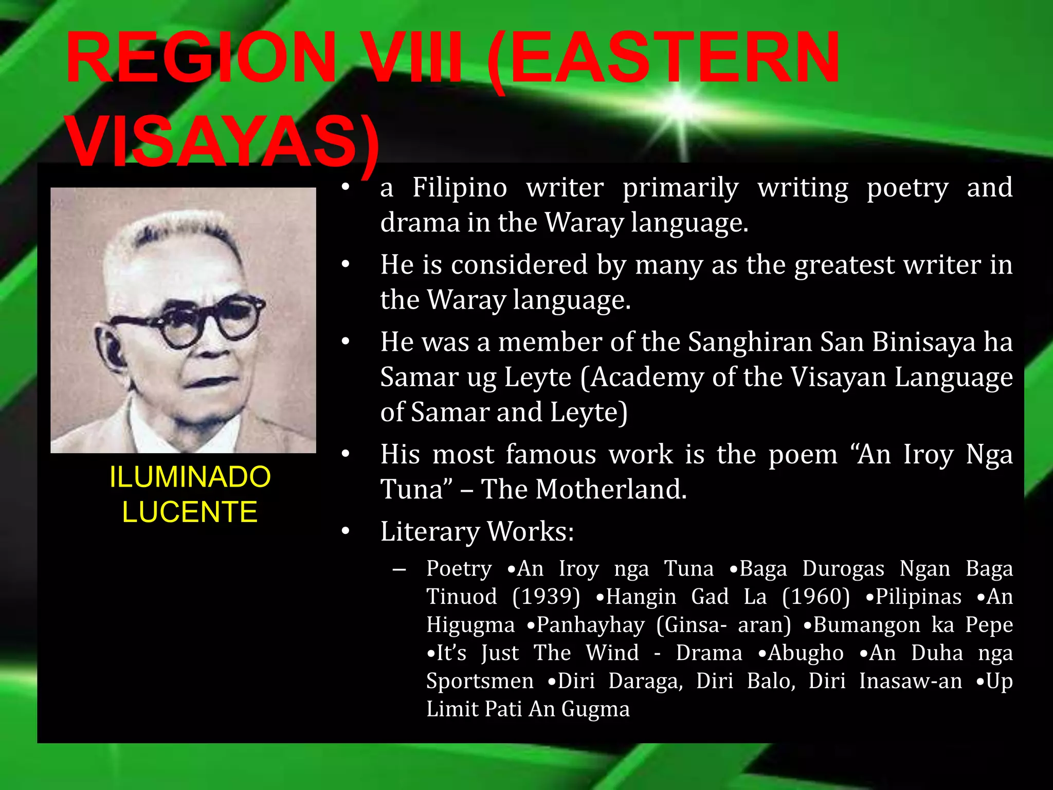 Week 1 no. 3 philippine representative texts and authors from each ...