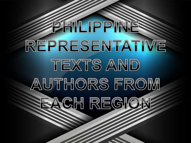 Week 1 no. 3 philippine representative texts and authors from each ...