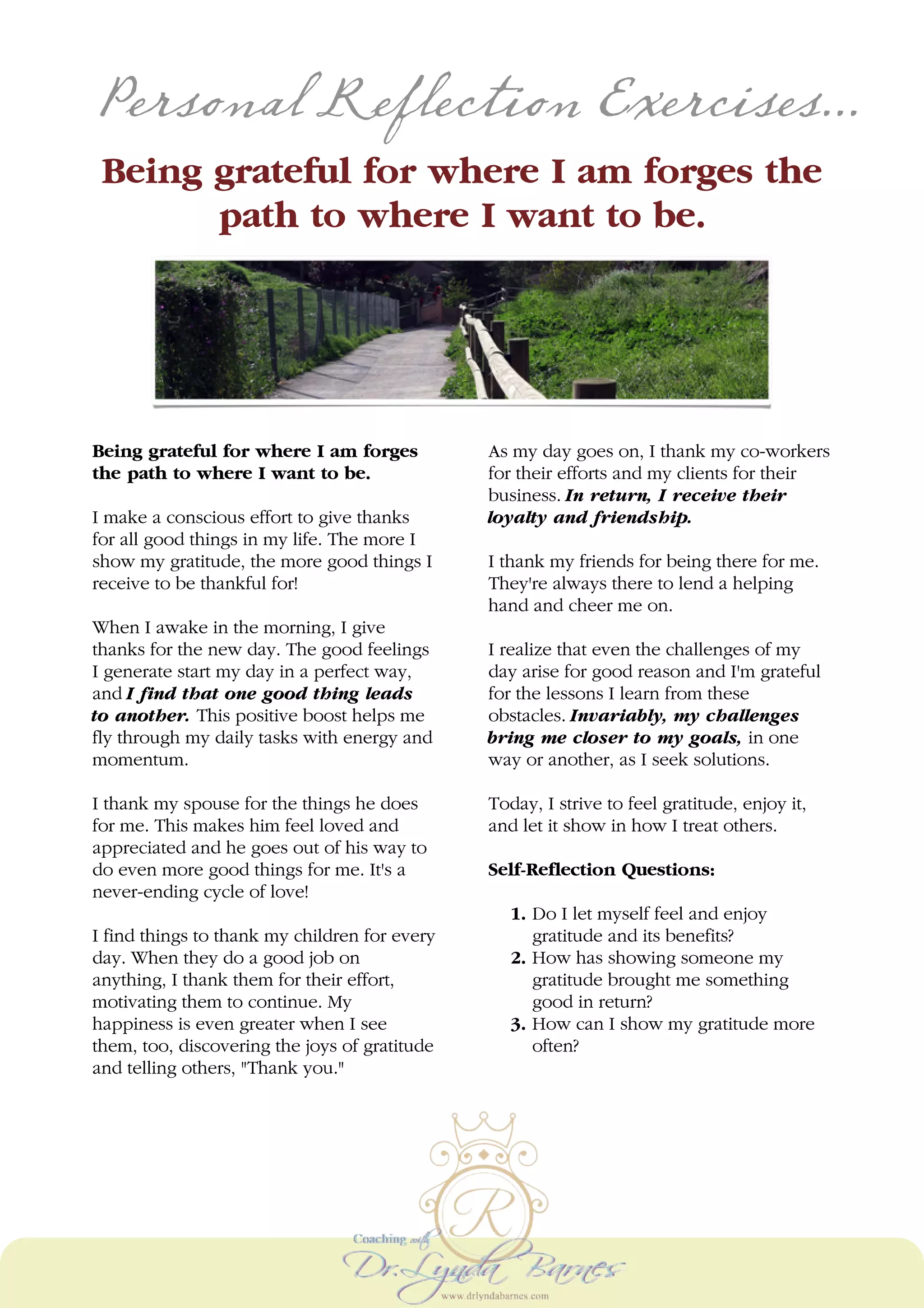 Week 1 of Positive Reflections | PDF