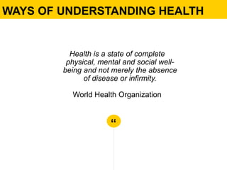 WAYS OF UNDERSTANDING HEALTH 261 | PPT