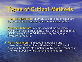 BI 103 Week 1 p pt biblical criticism | PPT