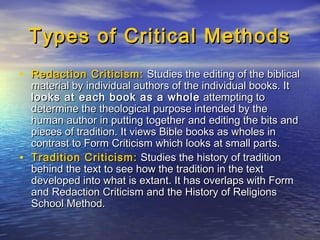 BI 103 Week 1 p pt biblical criticism | PPT