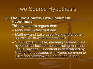 Bi 103 Week 1 ppt synoptic gospels source criticism | PPT