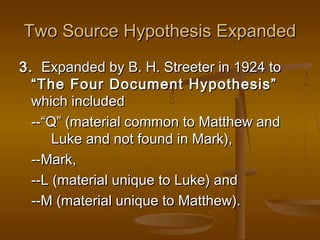 Bi 103 Week 1 ppt synoptic gospels source criticism | PPT