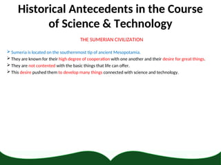 Science and Technology during Sumerian, Babylonian and Egyptians | PPT