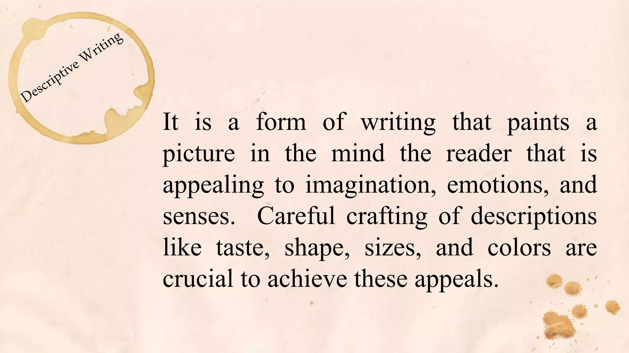 The Four Types of Writing | PPTX | Alcoholic Beverages | Food & Drink