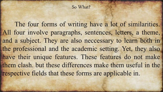 The Four Types of Writing | PPTX | Alcoholic Beverages | Food & Drink