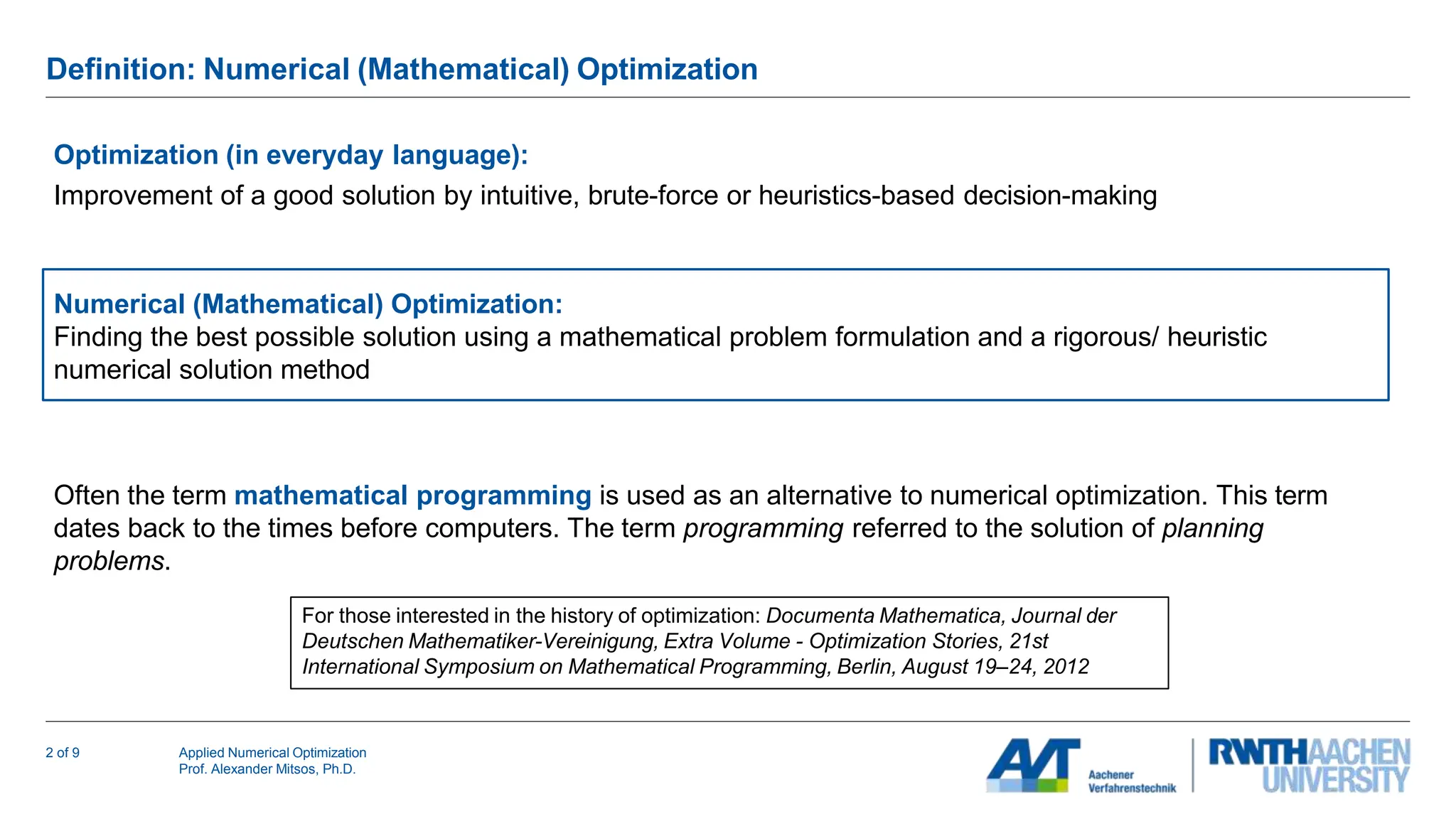 Week1_slides_Mathematical Optimization for Engineers | PPTX