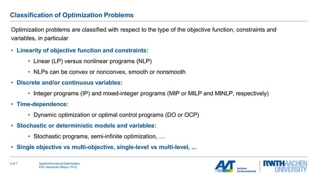 Week1slidesmathematical Optimization For Engineers Ppt
