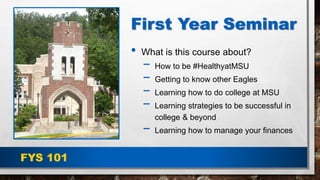 Welcome to First Year Seminar | PPTX