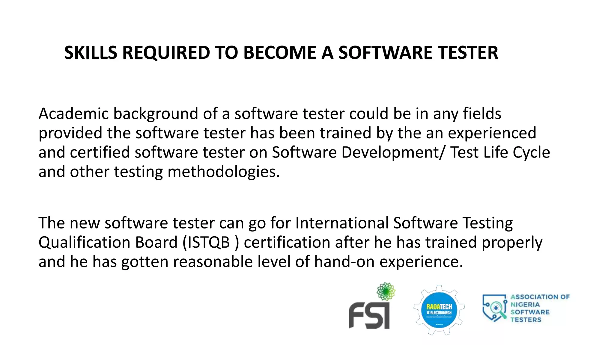 Software Testing Trafundamentals Of Software Testingpptx
