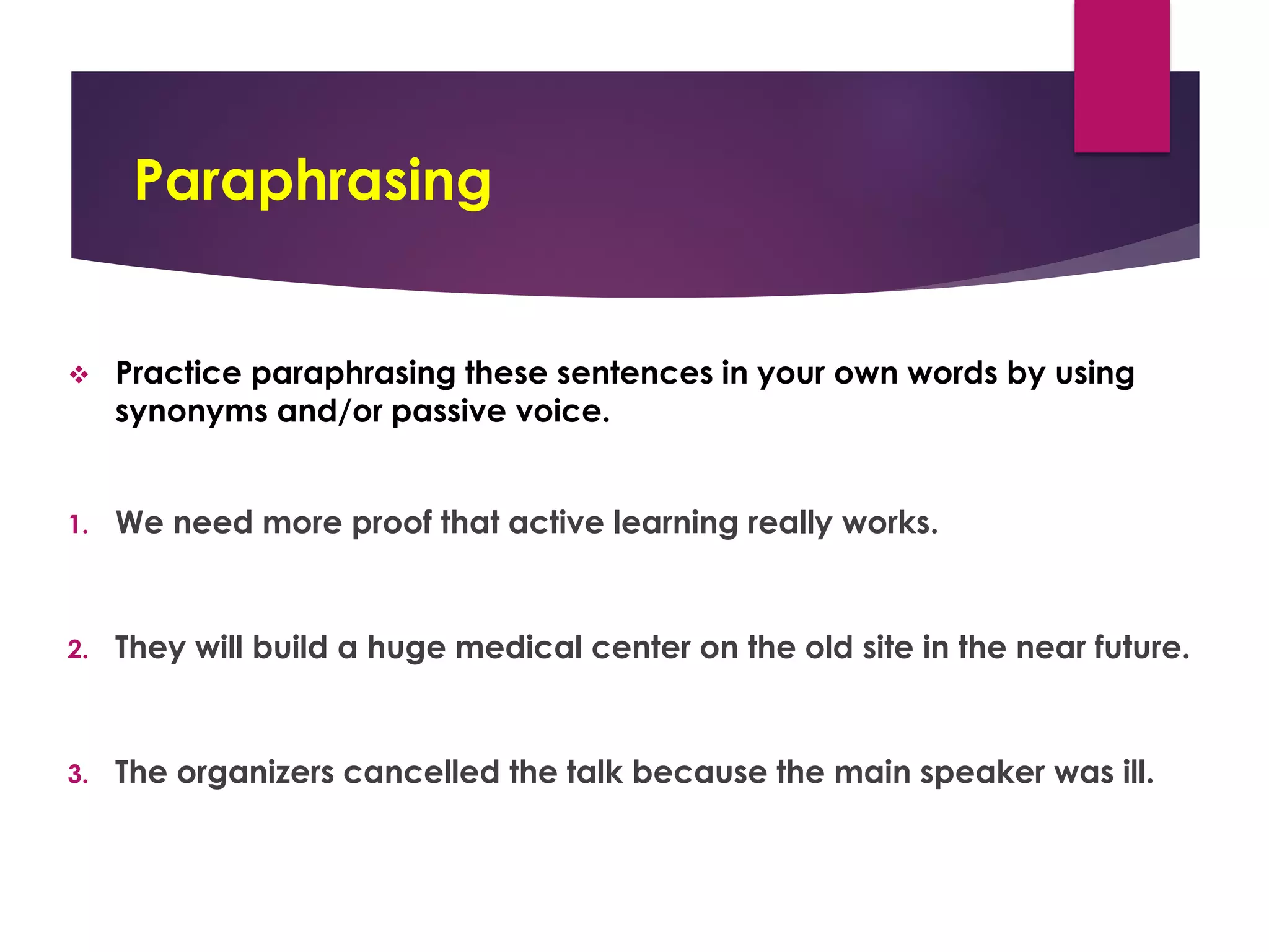 Week 1 summarizing & paraphrasing 2 | PDF