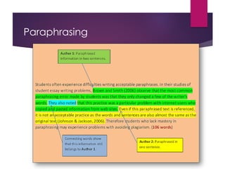 Week 1 Quoting, Paraphrasing & Summarizing | PDF