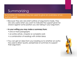 Week 1 Quoting, Paraphrasing & Summarizing | PDF