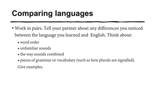 ELT201 Week 1 The Learners and their Contexts | PDF