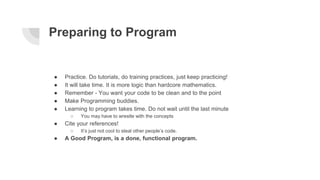 Thinking like a Programmer | PPTX | Programming Languages | Computing