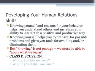 PSY 126 Week 1: Understanding Behavior, Human Relations, & Performance ...
