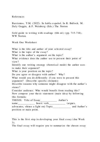 Week 1 Writing Assignment Proposal Worksheet Student Exam | DOCX