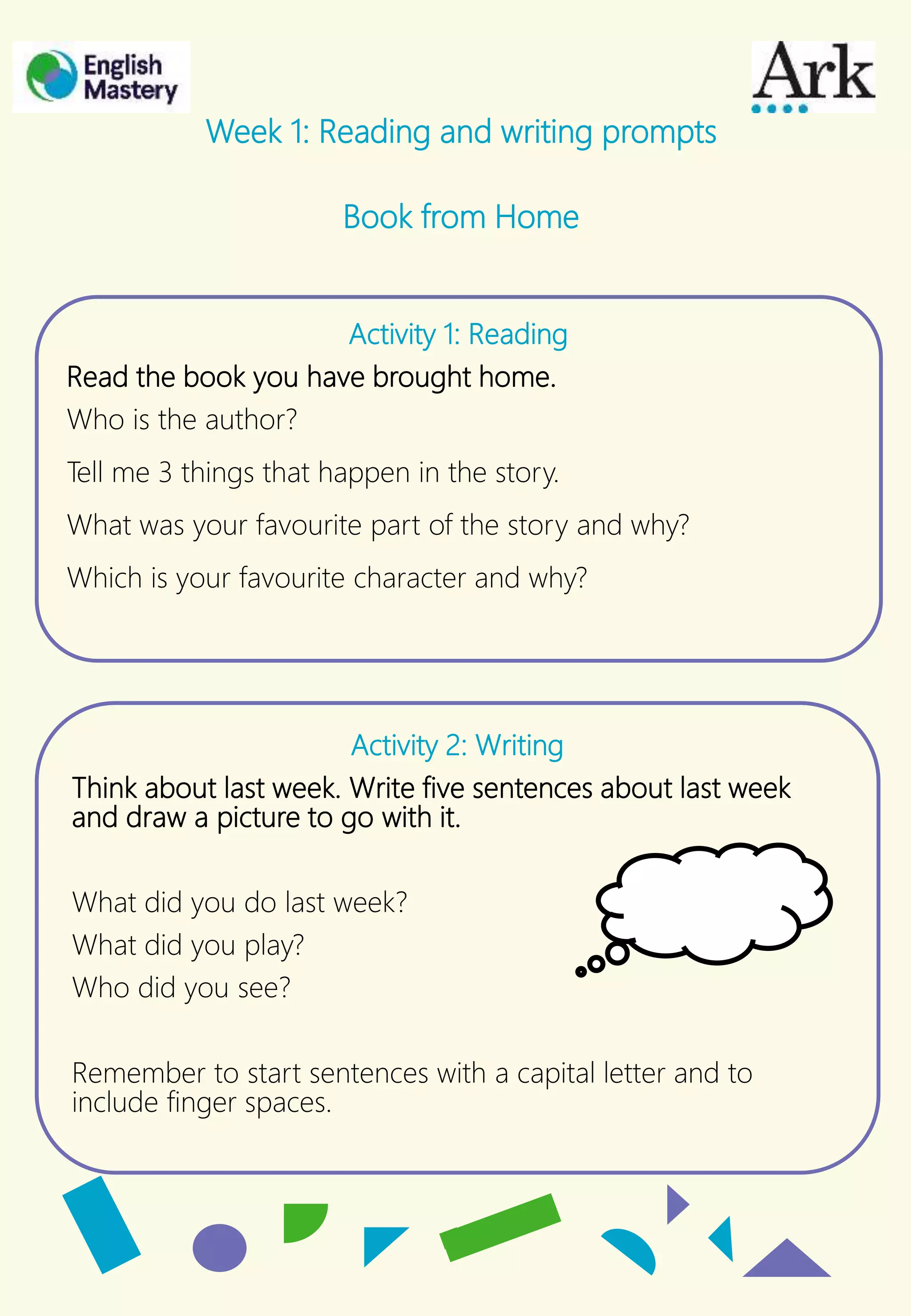 Year 1 Literacy Work | PDF