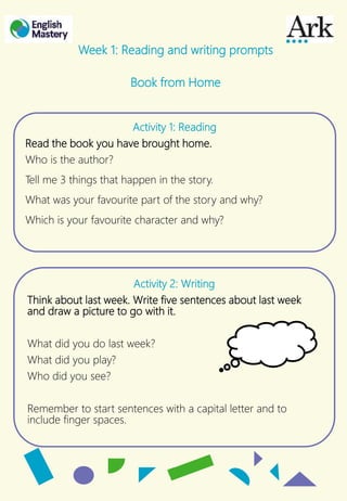 Year 1 Literacy Work | PDF