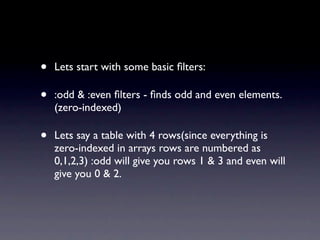 jQuery filters - Part 1 | KEY