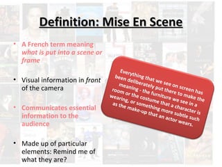 Micro Features Intro: Mise-en-scene | PPT