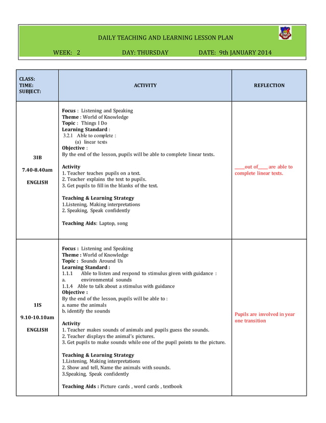 SAMPLE LESSON PLAN Week 2 | DOCX | Jazz | Music