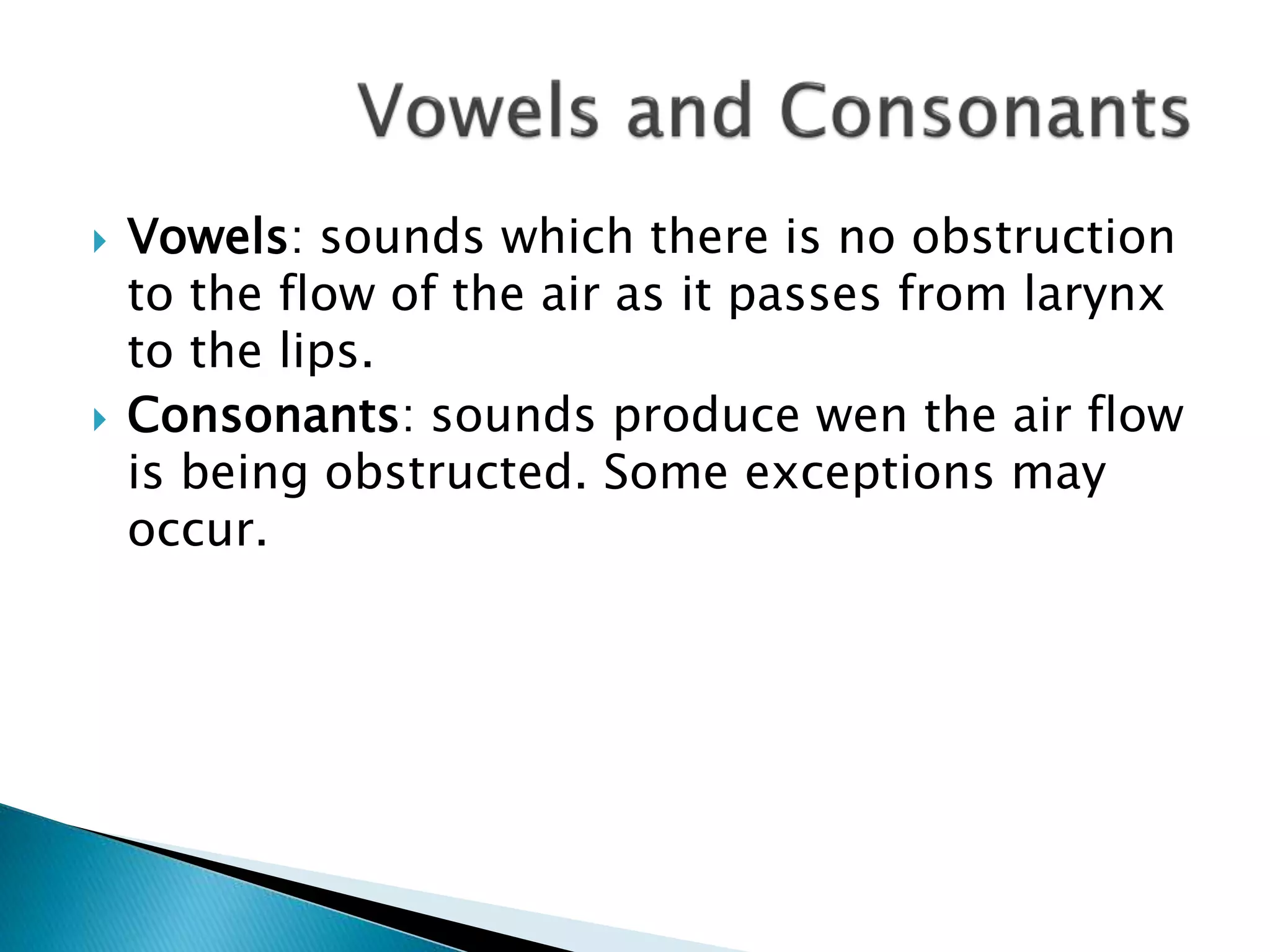 Production of Speech Sound: Vowels | PPTX