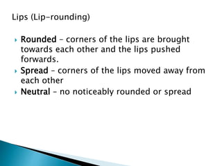 Production of Speech Sound: Vowels | PPTX