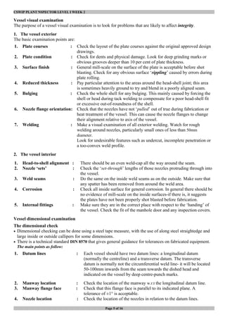 Cswip 11-01 - plant inspection- Week 2 cours | DOC