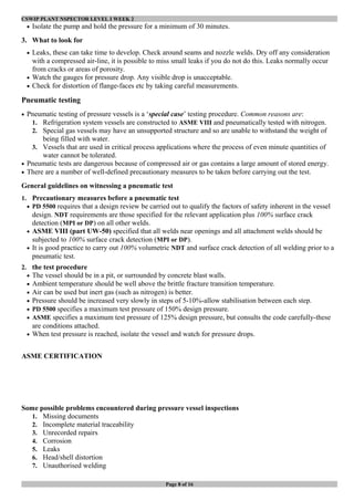 Cswip 11-01 - plant inspection- Week 2 cours | DOC
