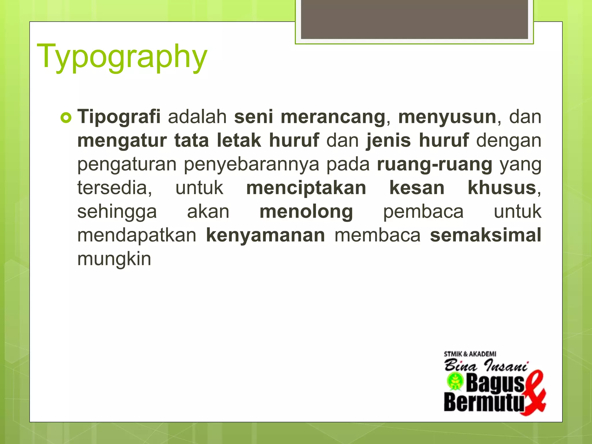 Typography Untuk Disain Grafis | PPTX